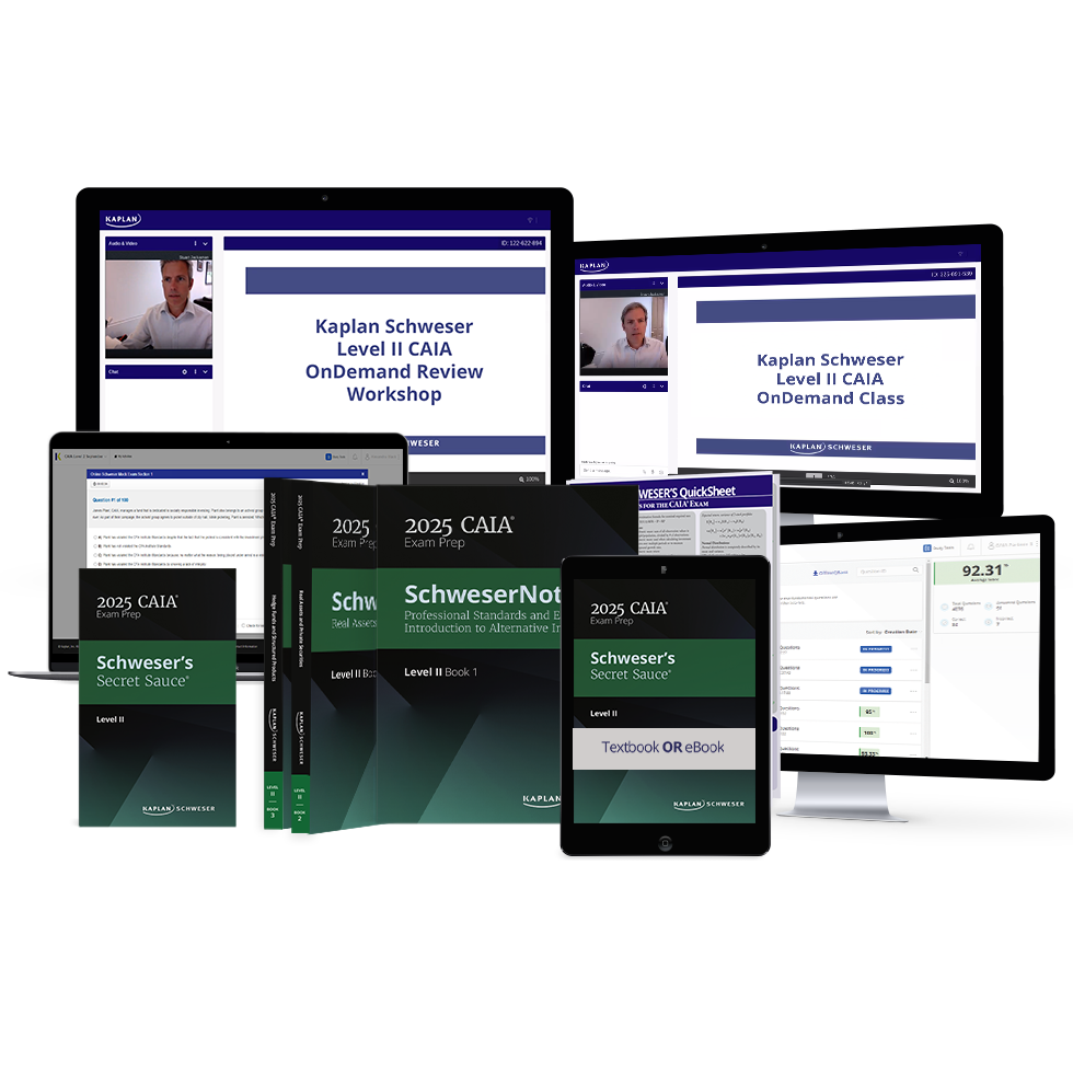 CAIA Exam Study Packages for Level 2: Premium - Kaplan Schweser at Top